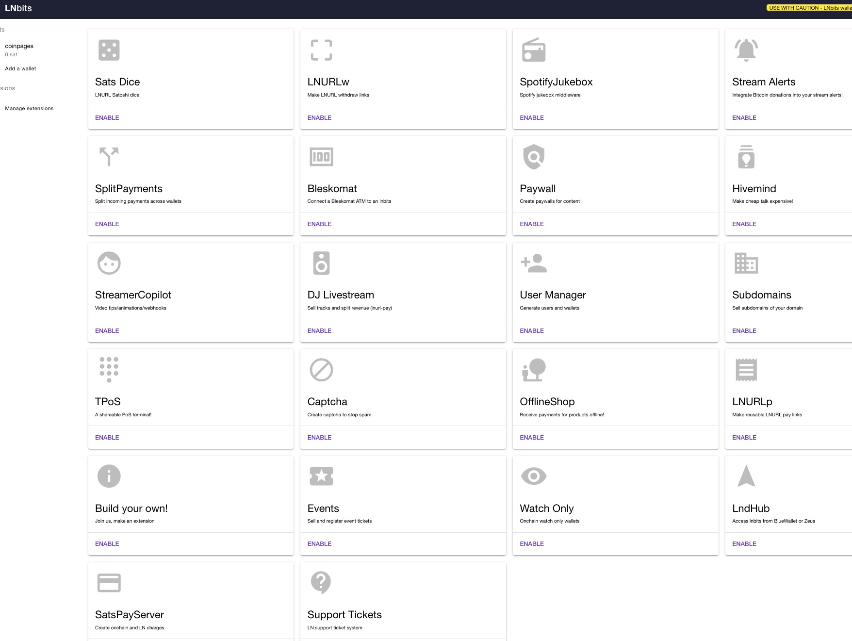 LNbits - Lightning Wallet and Account System